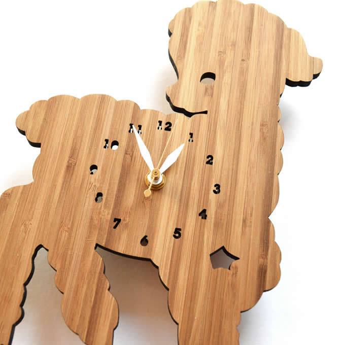 Bamboo Wood Sheep Wall Clock - FeelGift