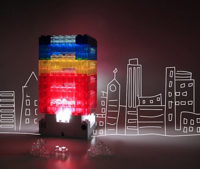 USB Diy Building Block Style Touch Sensor Desk Lamp - FeelGift