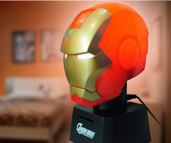 Talking Iron Man Mask LED Night Light With Piggy Bank - FeelGift