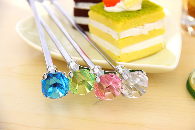 Faux Rhinestone Decor Stainless Steel Spoon And Fork Set Feelt