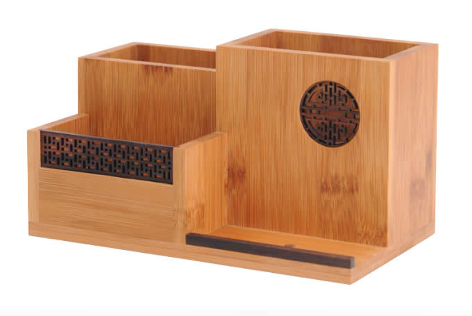 Bamboo Multi-Function Desktop Organizer - FeelGift