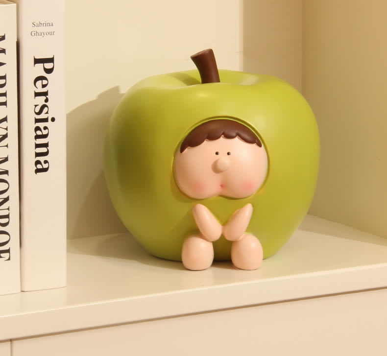 Fun Apple Pear Fruit Boy Piggy Bank,Cartoon Decorative Ornaments ...